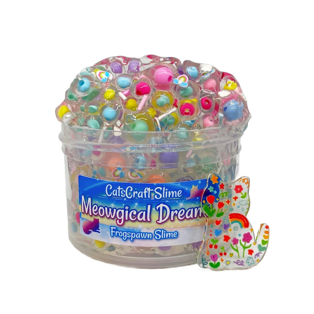 Bead Crunch Slime "meowgical Dreams" Unscented Stretchy Mini Frogspawn ...