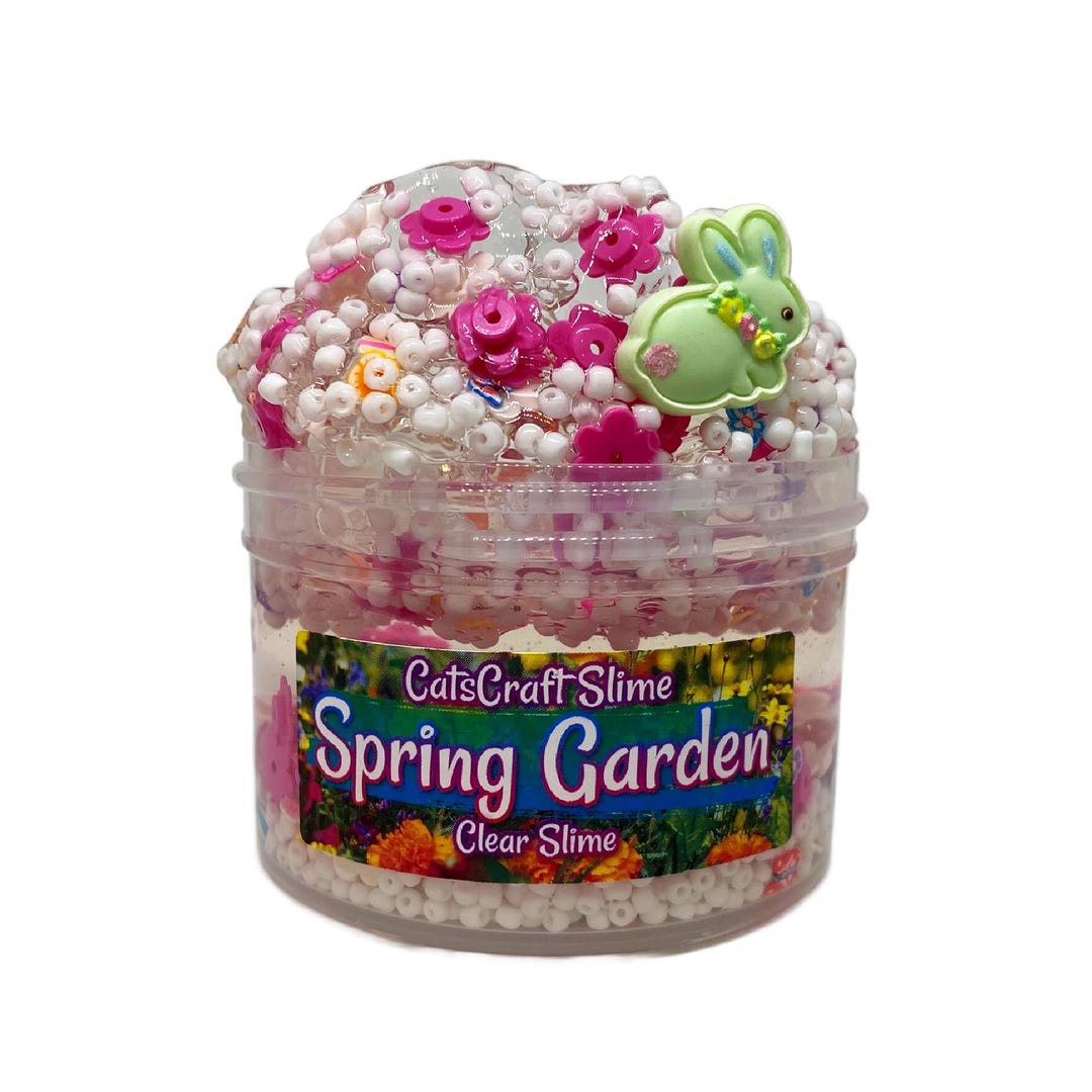 Clear Slime "spring Garden" Scented Stretchy Easter Slime ASMR 6 Oz - Etsy
