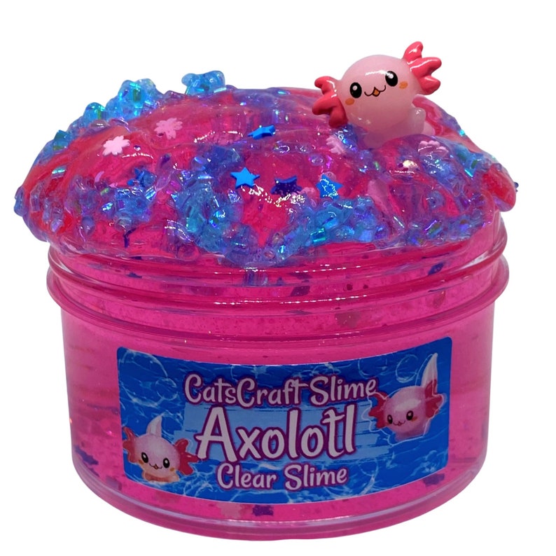 Clear Slime axolotl SCENTED Stretchy Glitter Slime - Etsy UK