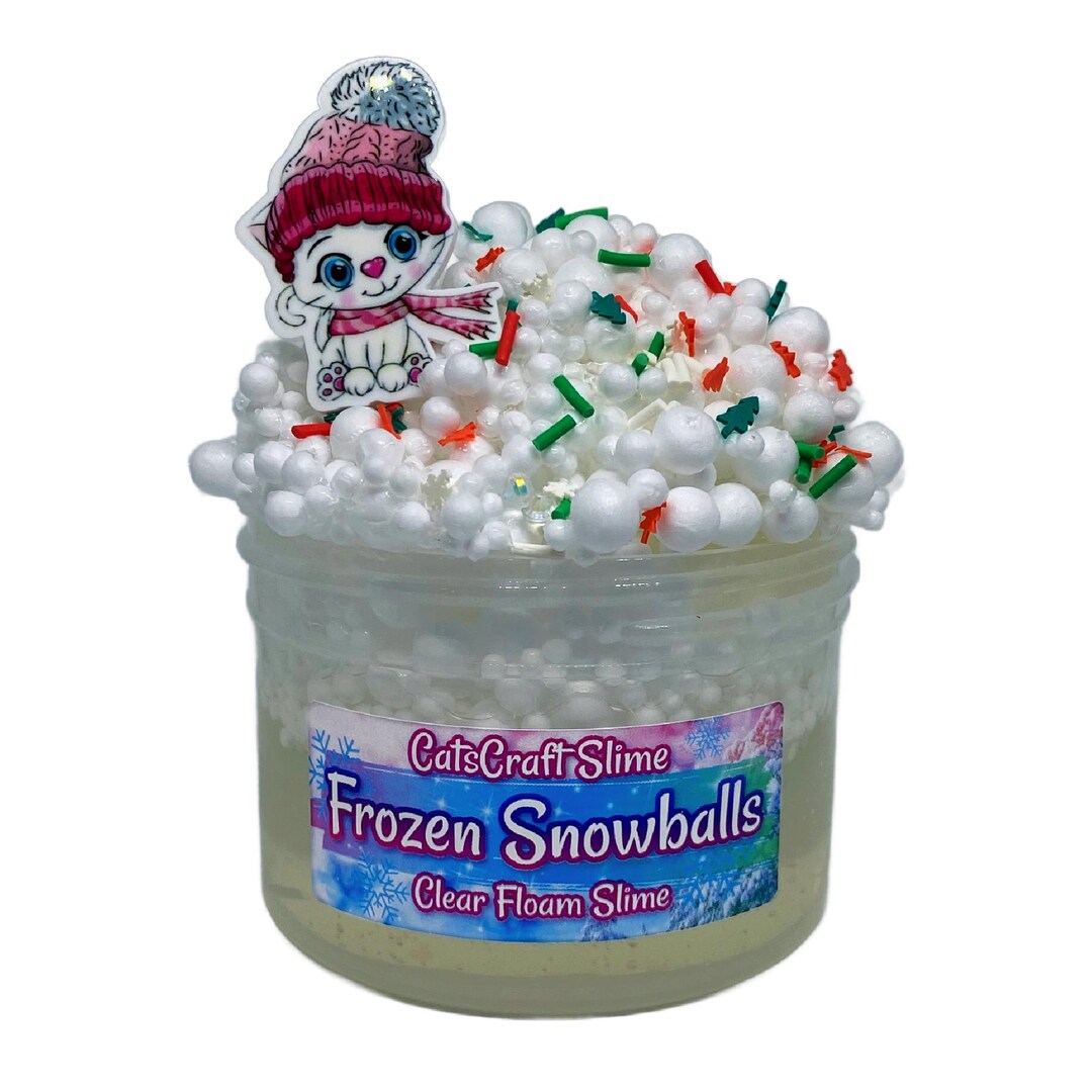 Full Floam Slime "frozen Snowballs" SCENTED Crunchy ASMR Clear Slime ...