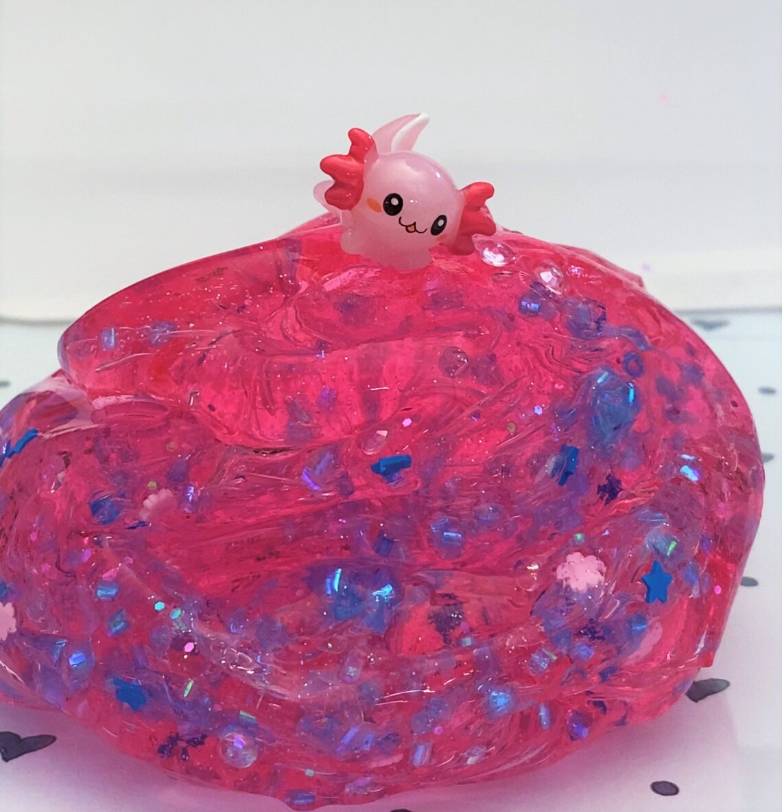 Clear Slime axolotl SCENTED Stretchy Glitter Slime - Etsy UK