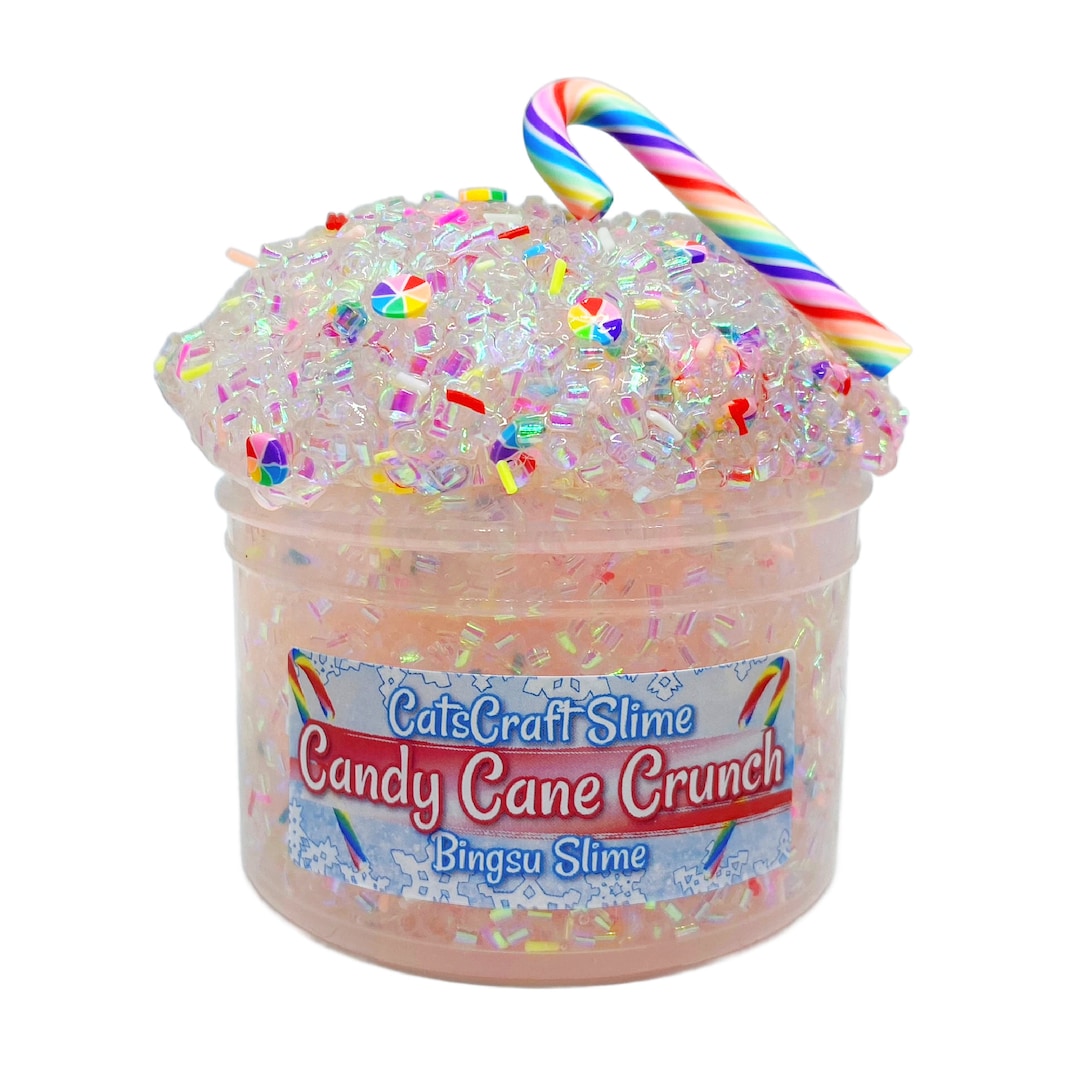 Candy Cane Crunch Bingsu Slime: Scented ASMR Crunchy Slime With Charm ...
