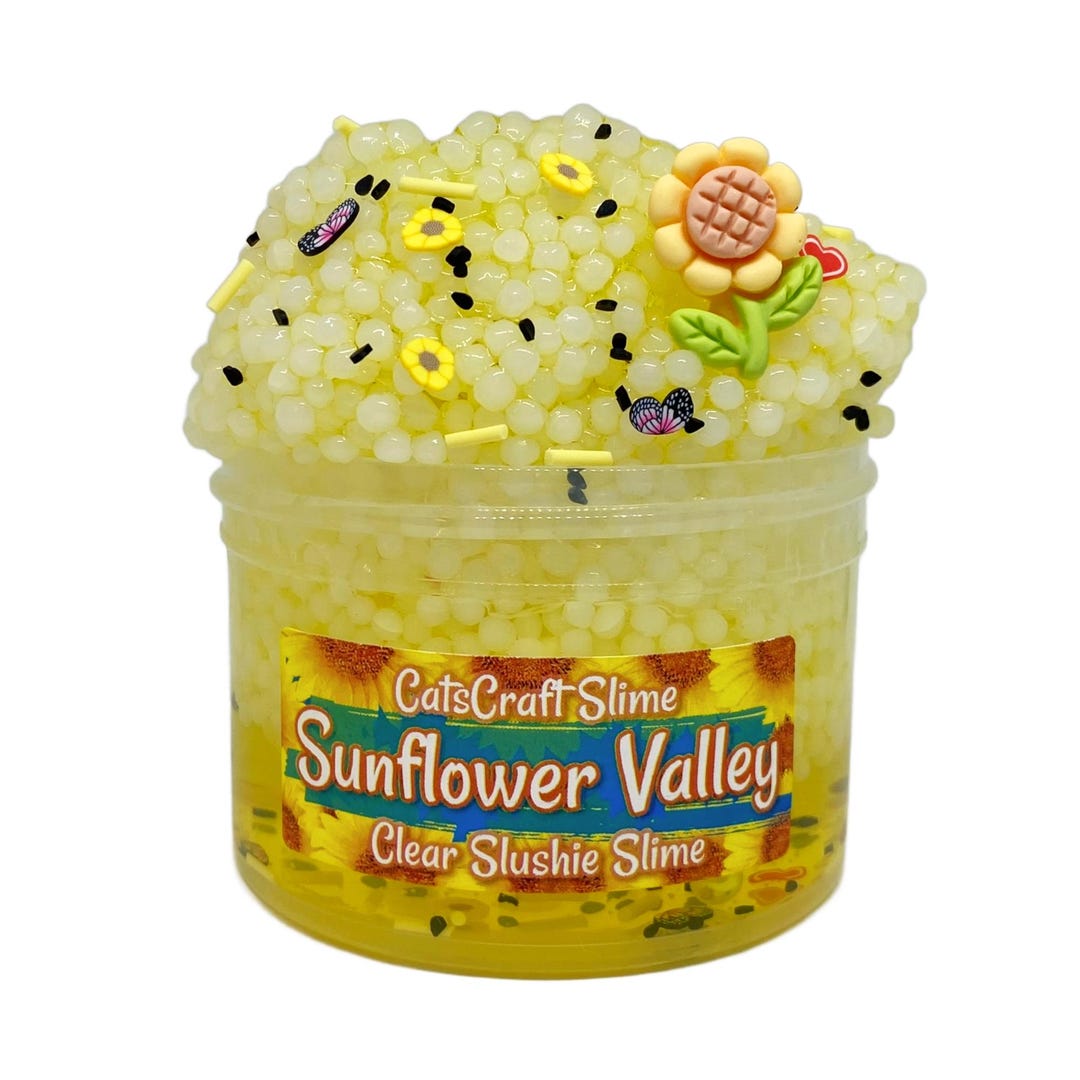 Clear Slushie Slime "sunflower Valley" Scented Crystal Clear Slushee ...