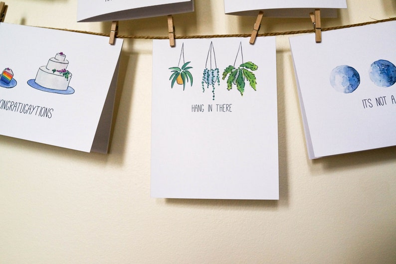 Hang in There Card, Hanging Planter Card, Sympathy Card, Encouraging ...