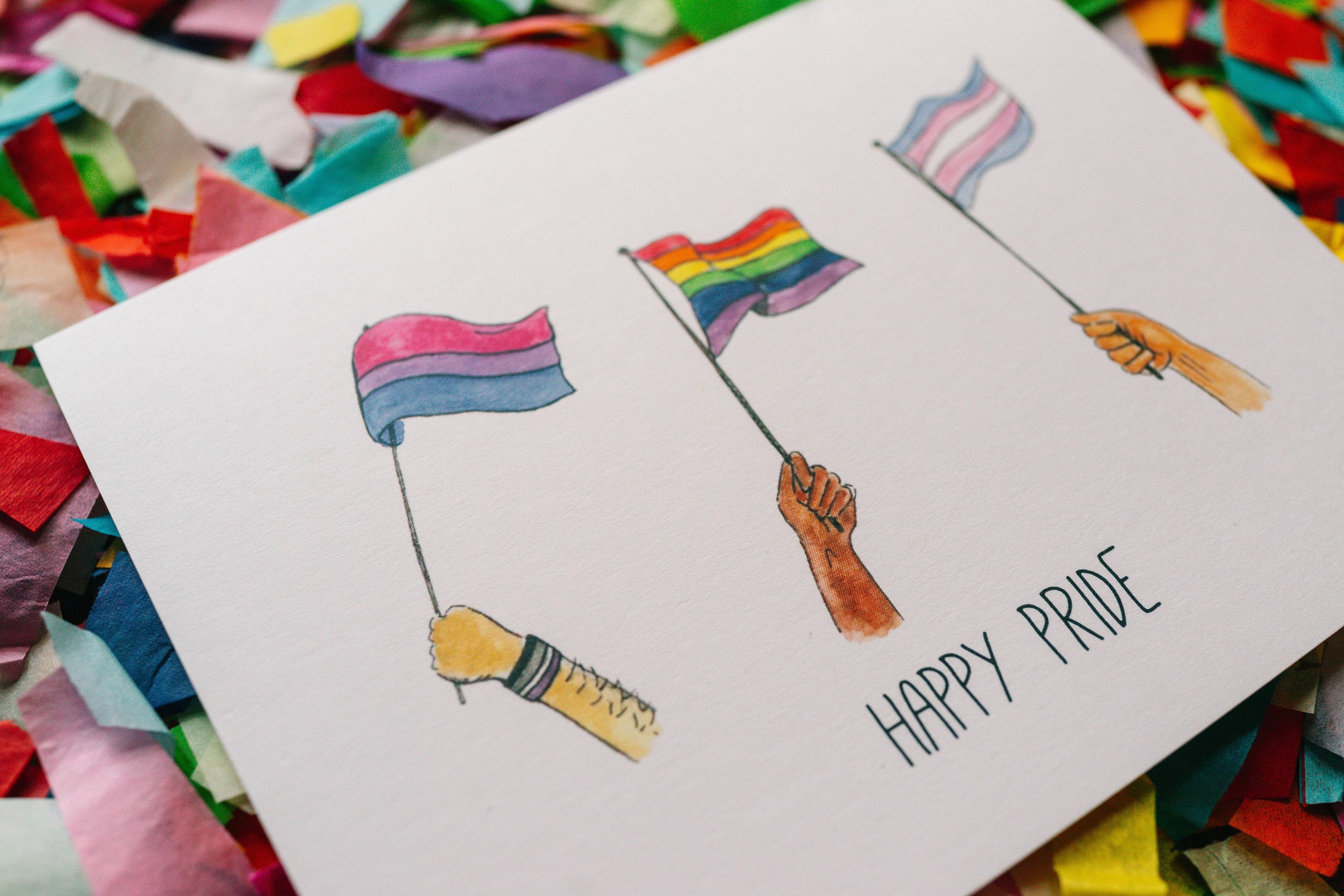 Pride Flag Card, Happy Pride Card, Lesbian Card, Gay Card, Gay Pride ...