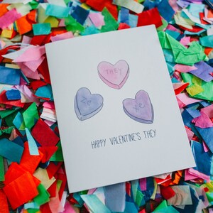 Nonbinary Valentines Day Card Gender Fluid Valentines They - Etsy