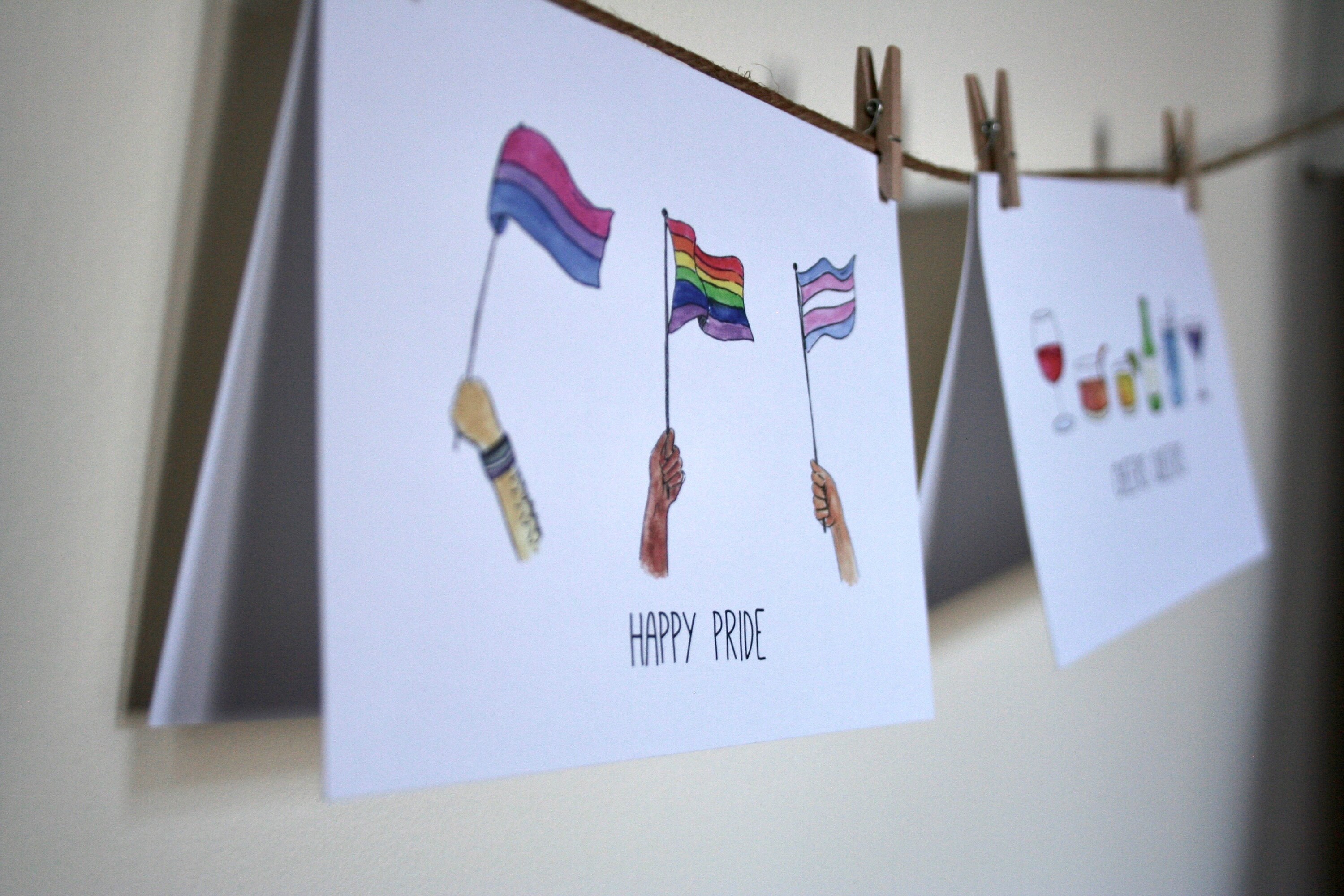 Pride Flag Card, Happy Pride Card, Lesbian Card, Gay Card, Gay Pride ...