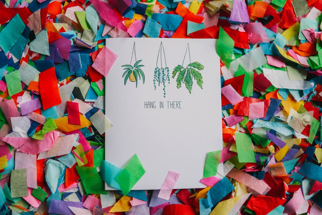 Hang in There Card, Hanging Planter Card, Sympathy Card, Encouraging ...