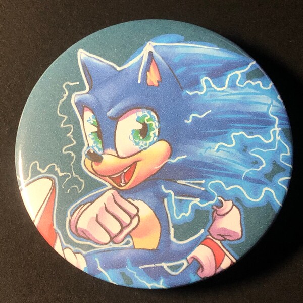 Sonic the Hedgehog Button Pin - Etsy