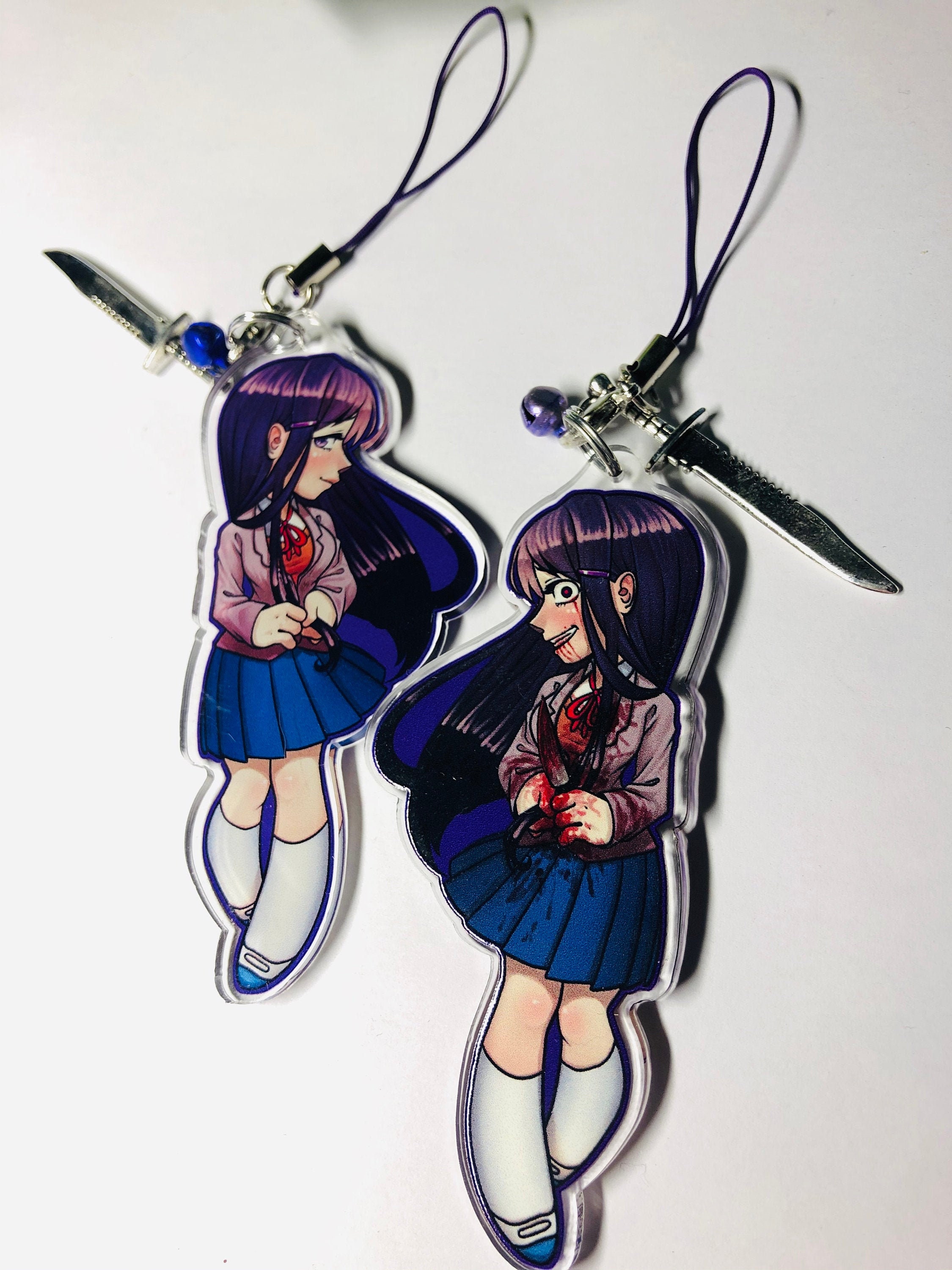 DDLC Doki Doki Literature Club Keychains Double Sided Yuri | Etsy