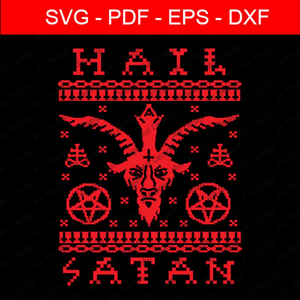 Satanic Symbols Clip Art Vector Etsy