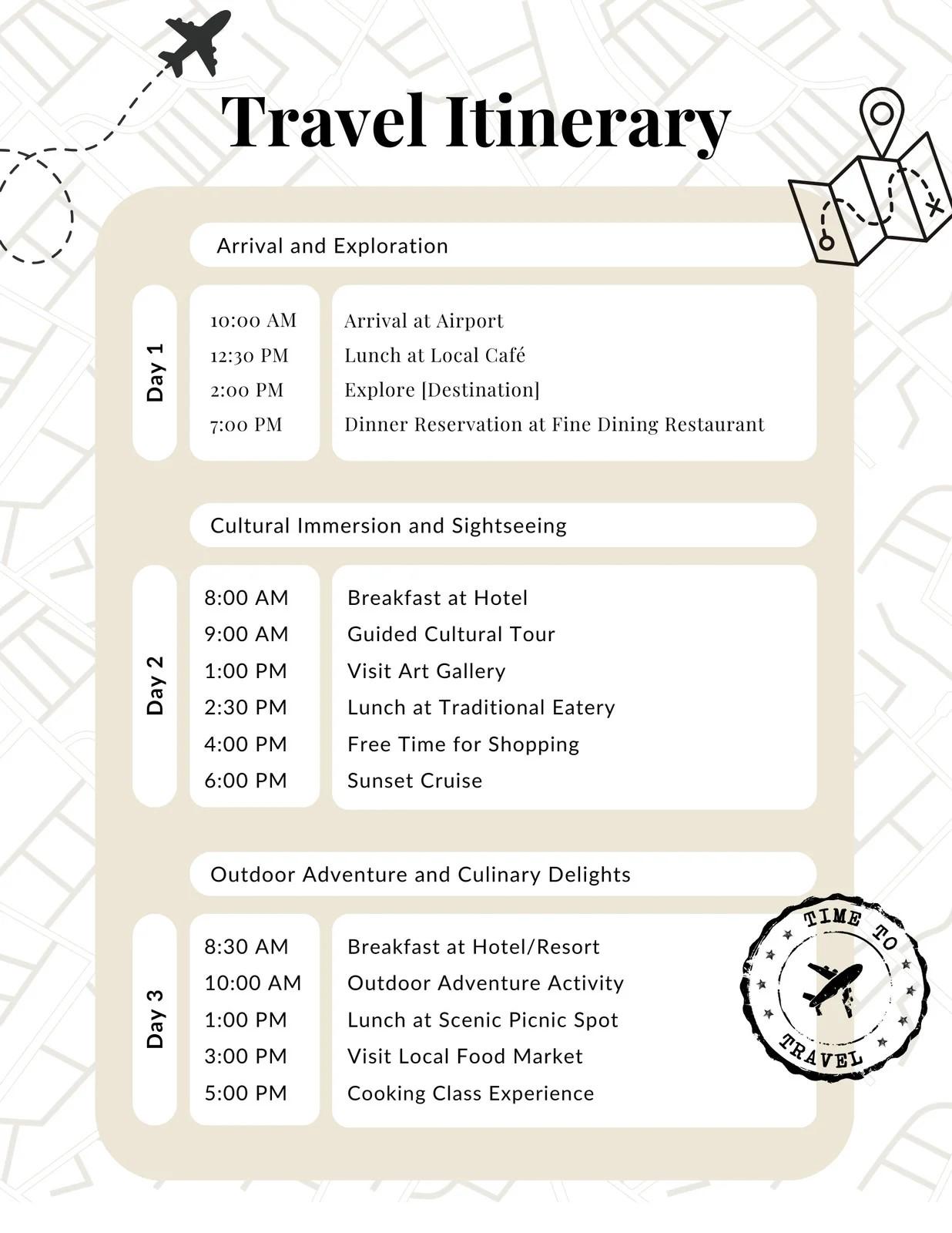 Printable Travel Planner - Vacation Organizer PDF, Trip Itinerary ...