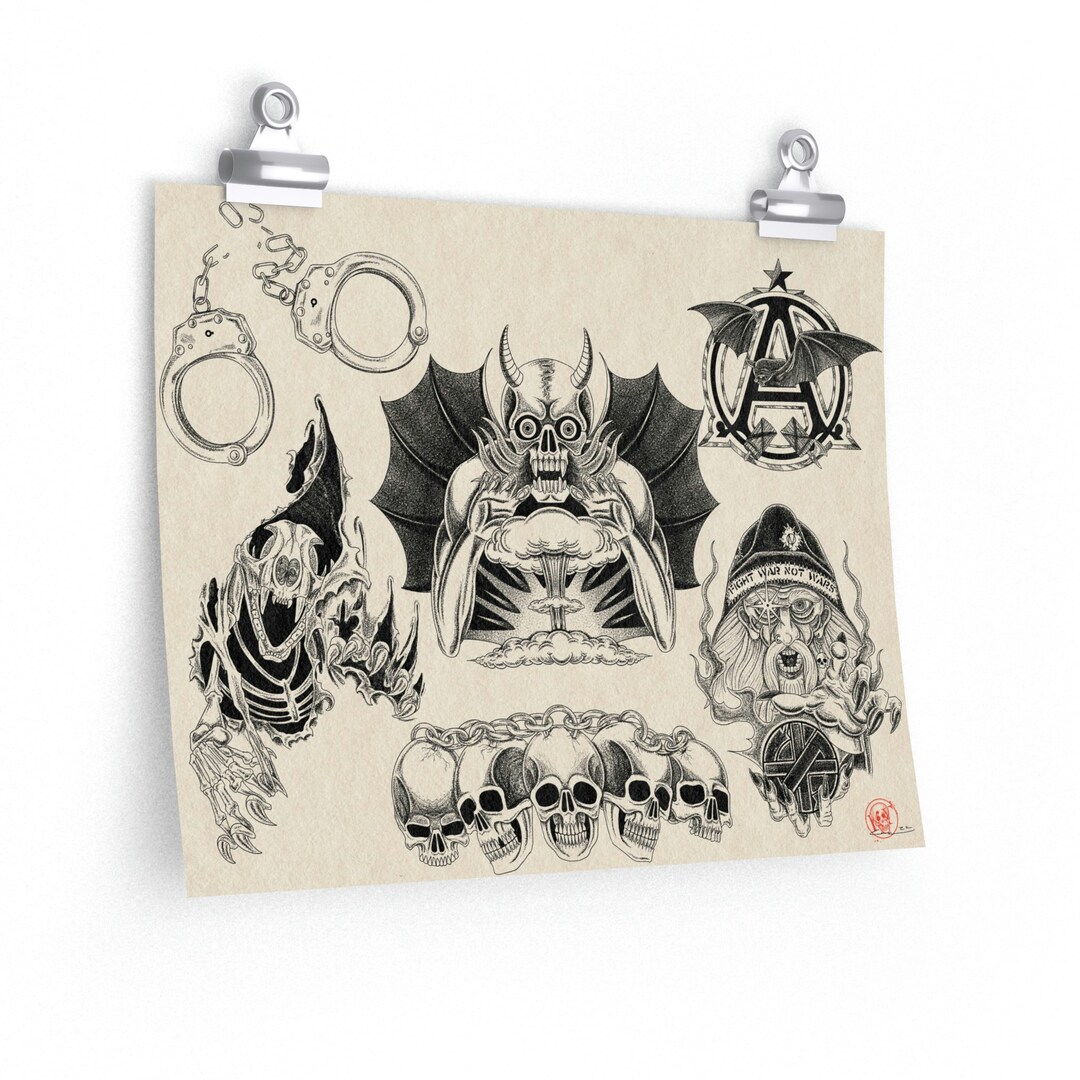 Fine Line Tattoo Flash - Etsy