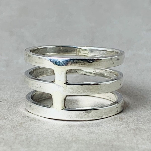 Triple Band Ring - Etsy