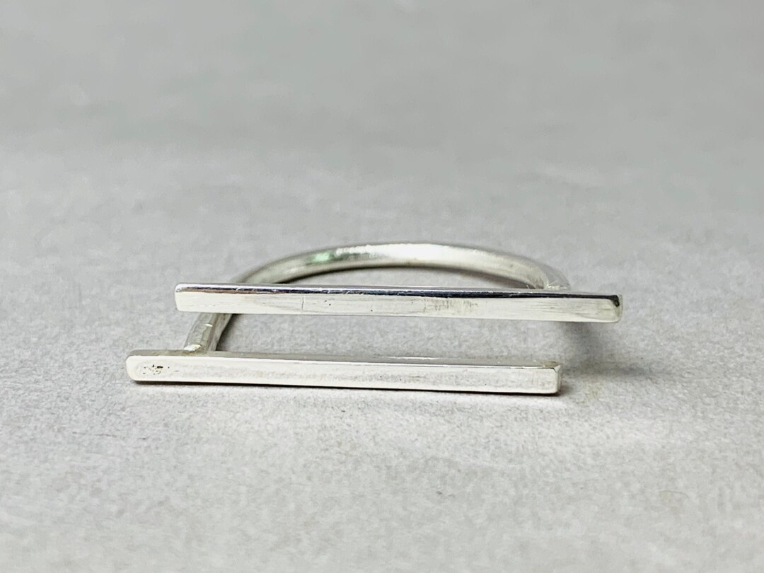 Double Bar Ring 925 Sterling Silver Ring Delicate Ring - Etsy