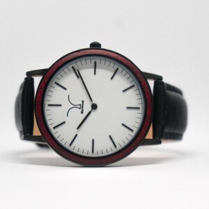 Jet Black / Cherry Wood Watch - Etsy