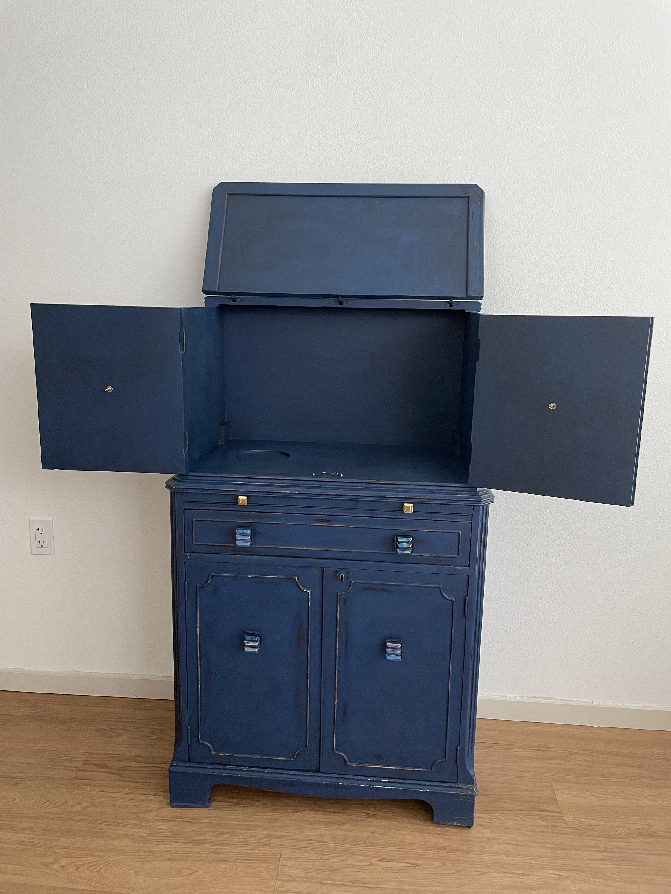 Vintage Distressed Blue Cabinet a RMC rock-ola Original Piece - Etsy