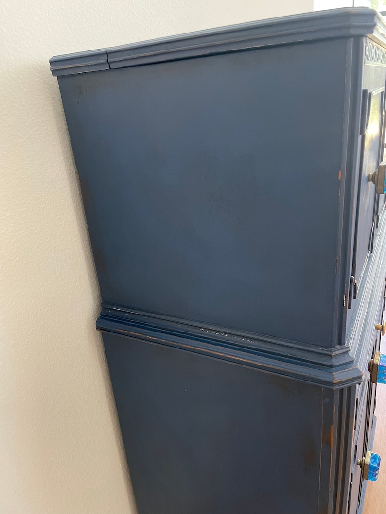 Vintage Distressed Blue Cabinet a RMC rock-ola Original Piece - Etsy