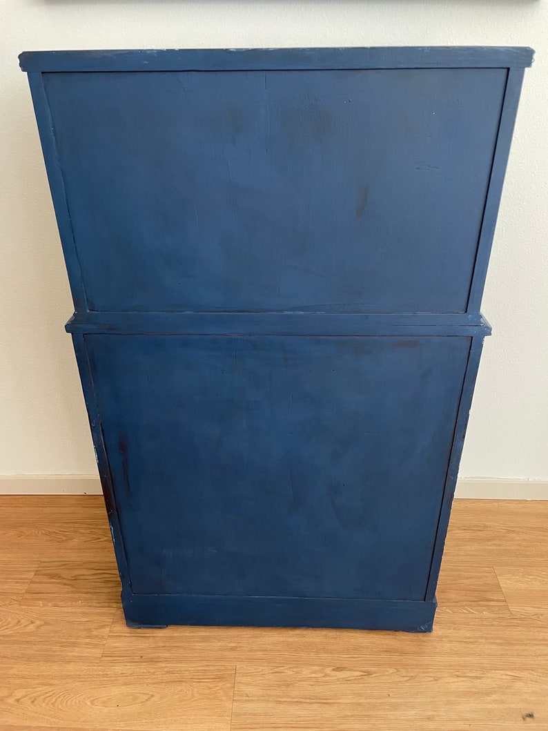 Vintage Distressed Blue Cabinet- a RMC "rock-ola" Original Piece - Etsy