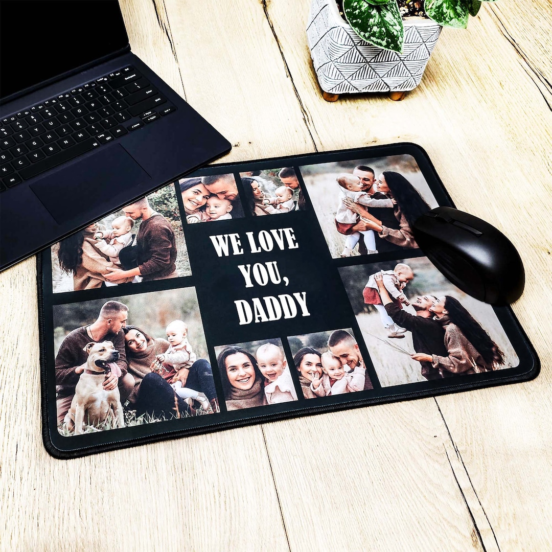 8 Photos Collage Desk Mat, Desk Pad, Photo Desk Mat, Custom Desk Mat ...