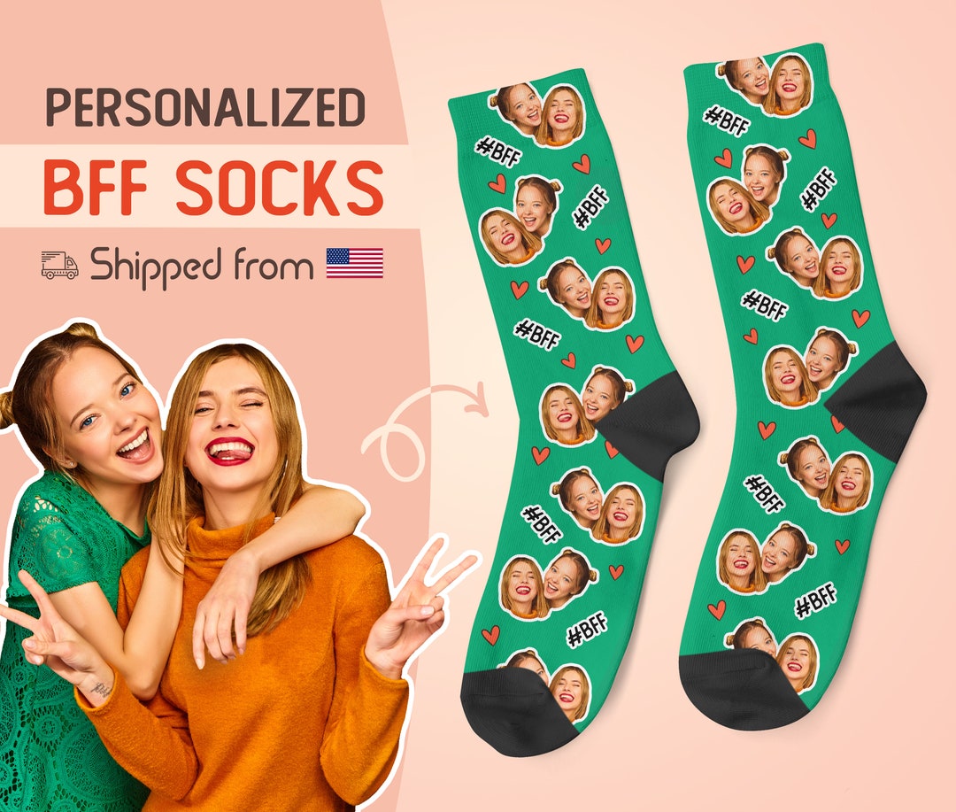 Best Friend Forever Socks, Custom Best Friend Photo Socks, Gift for BFF ...