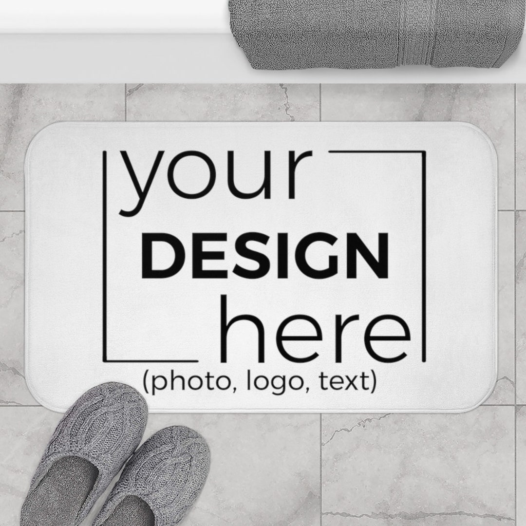 Custom Bath Mat, Personalized Photo Bath Mat, Text Bath Mat, Bathroom ...