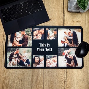 8 Photos Collage Desk Mat, Desk Pad, Photo Desk Mat, Custom Desk Mat ...