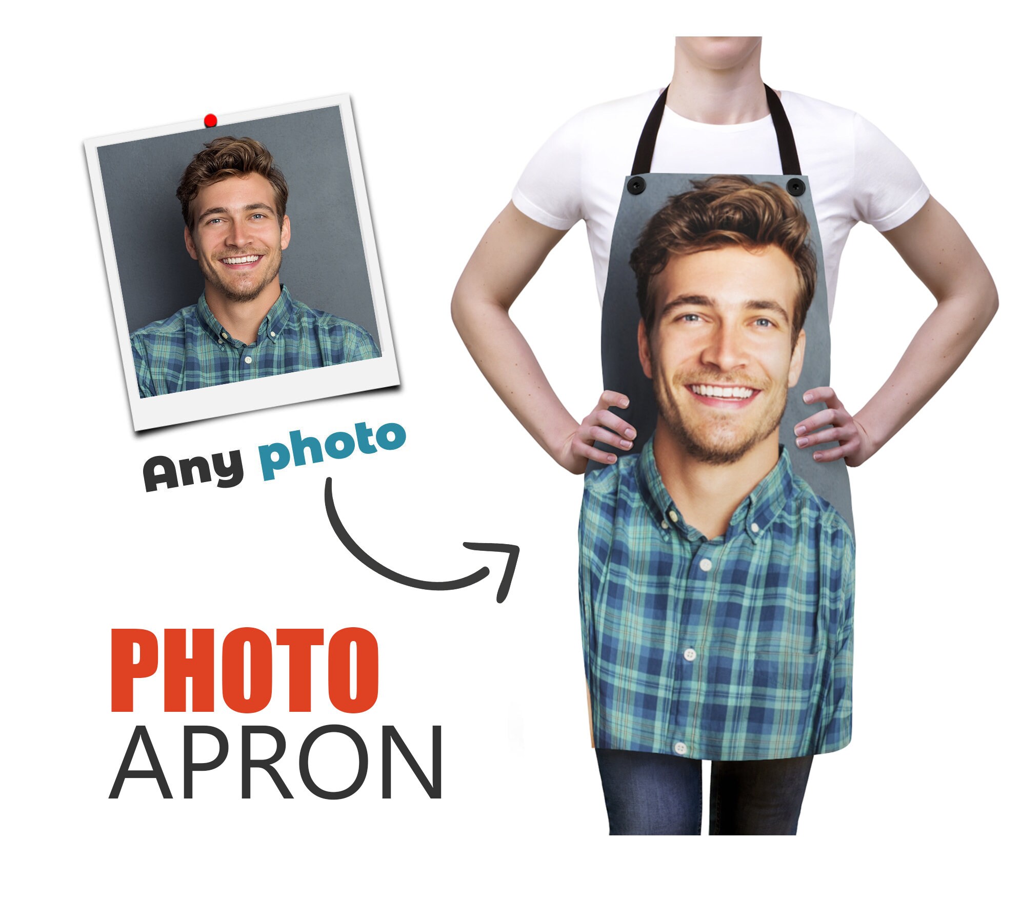 Photo Face Apron Personalized Photo Apron Funny Kitchen | Etsy