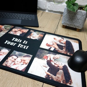 8 Photos Collage Desk Mat, Desk Pad, Photo Desk Mat, Custom Desk Mat ...