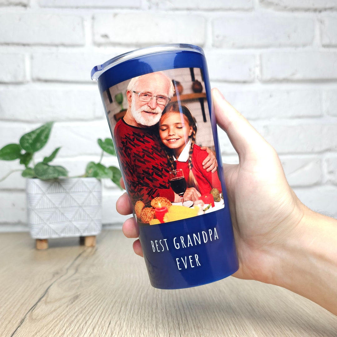 Personalized Gift for Grandpa, Grandparent Gift Custom Photo Tumbler ...