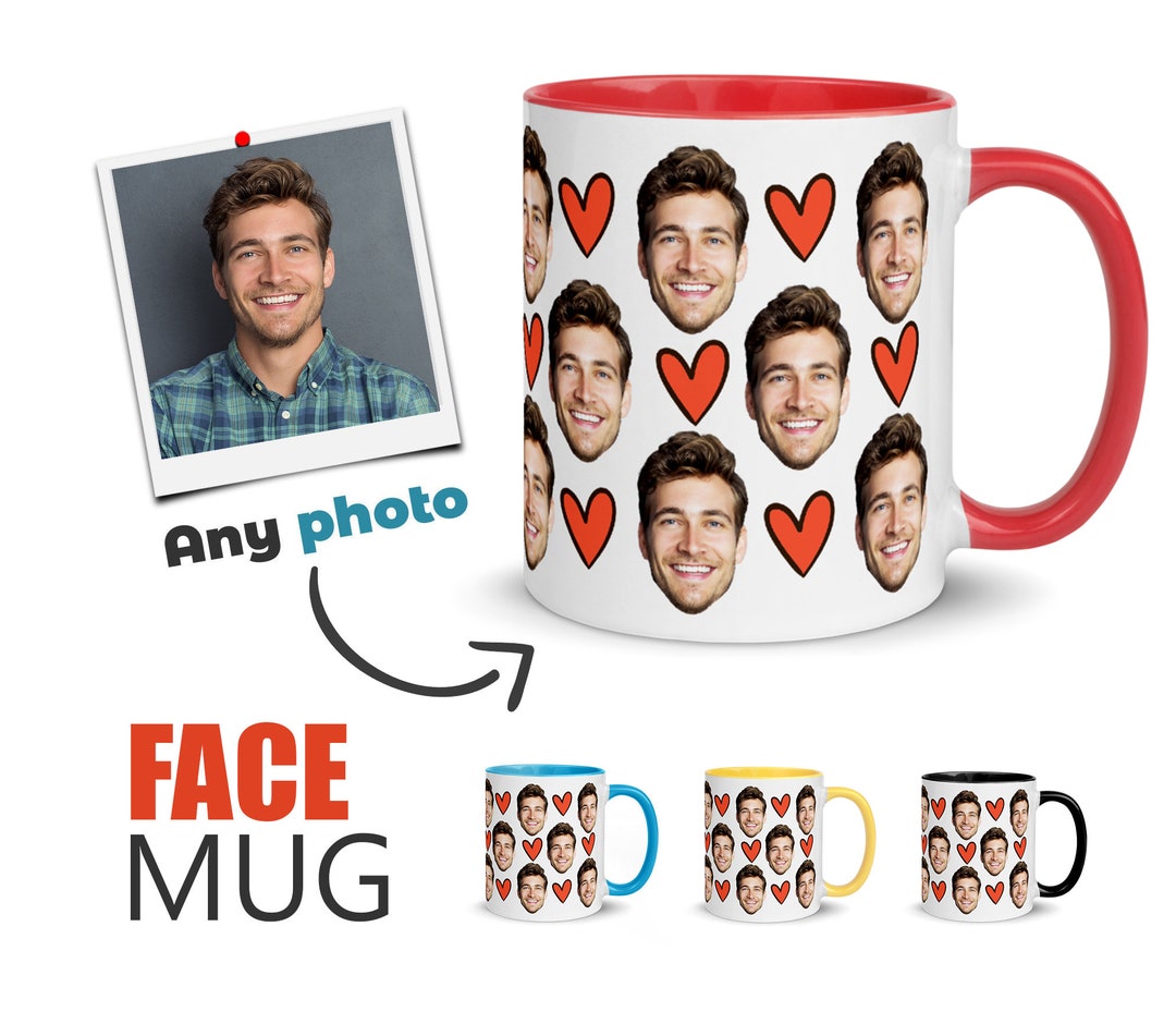 Custom Face Mug - Put Any Photo (person, Puppy or Cat) on Photo Mug ...