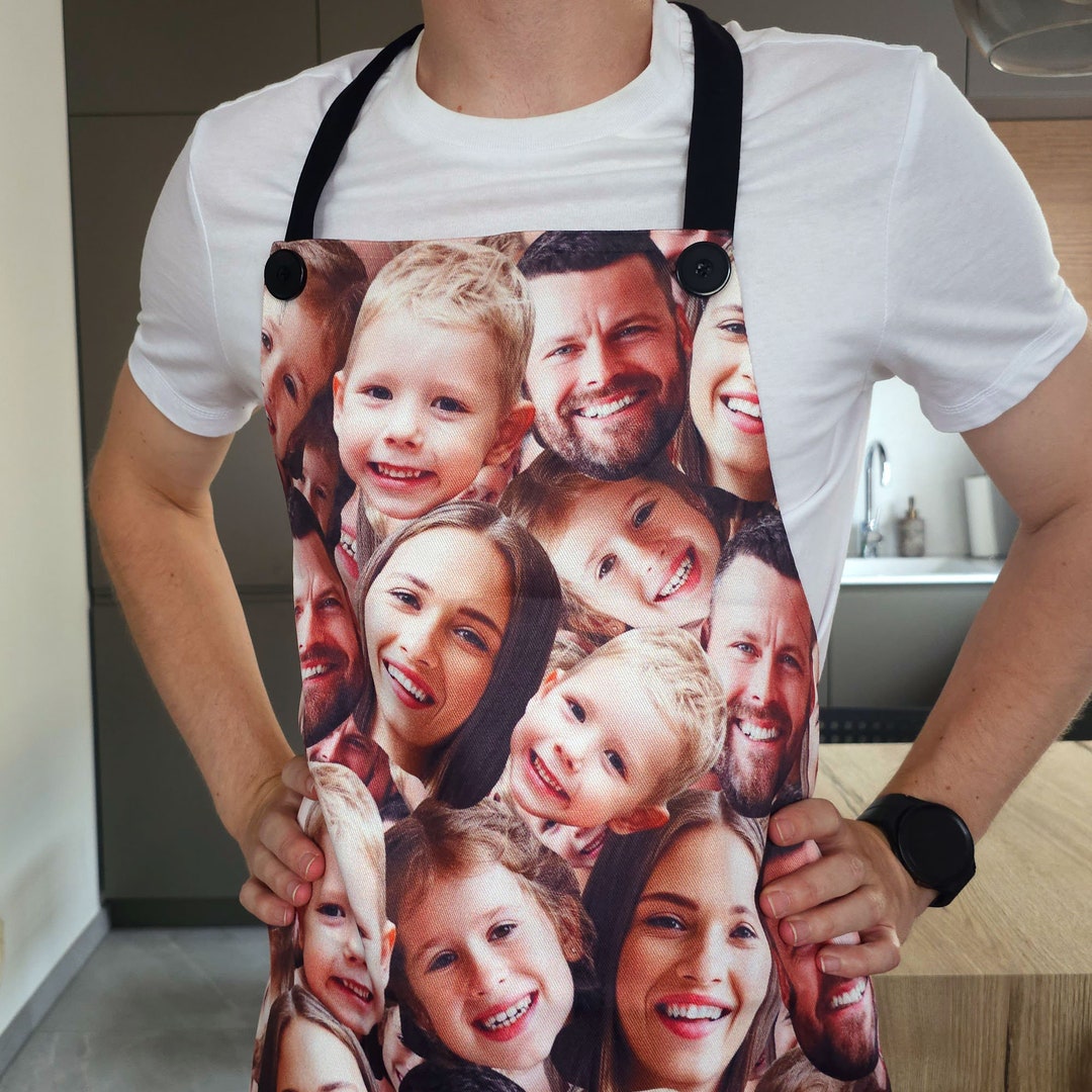 Personalized Faces Apron, Custom Photo Apron for Women and Men, Funny ...