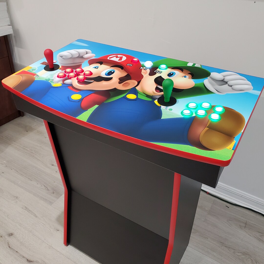 Mario Luigi 2 Player Pedestal Arcade Machine With LED Buttons, Free ...