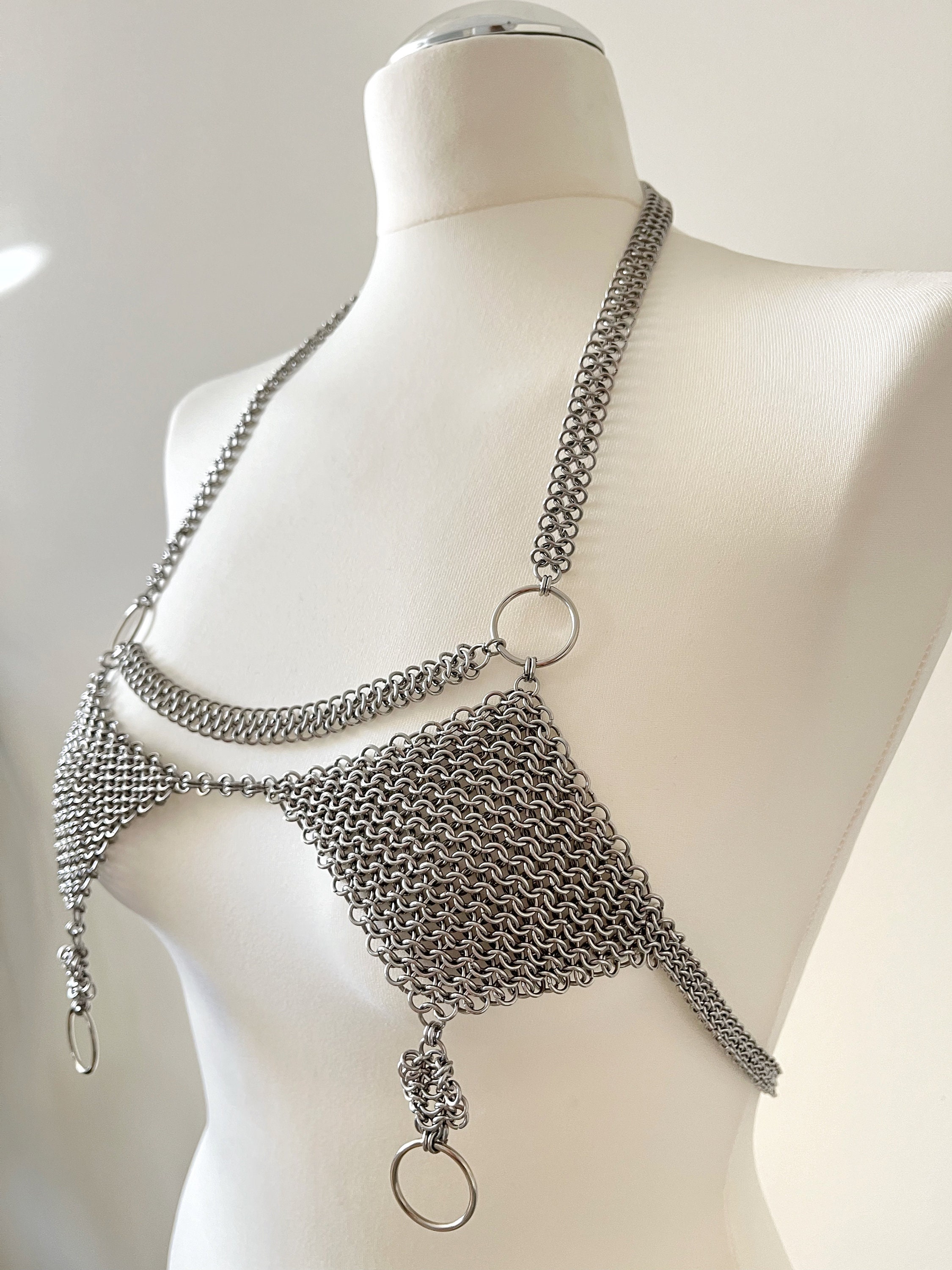 Stainless Steel Chainmail Bra Top | Festival Armor, Renaissance Fair ...