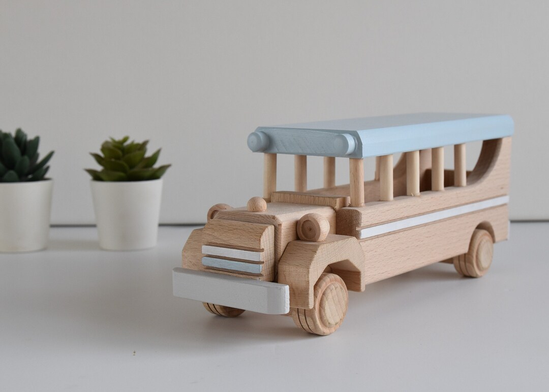 Wooden Schoolbus Model - Wooden Nursery Decor - Eco Friendly ...
