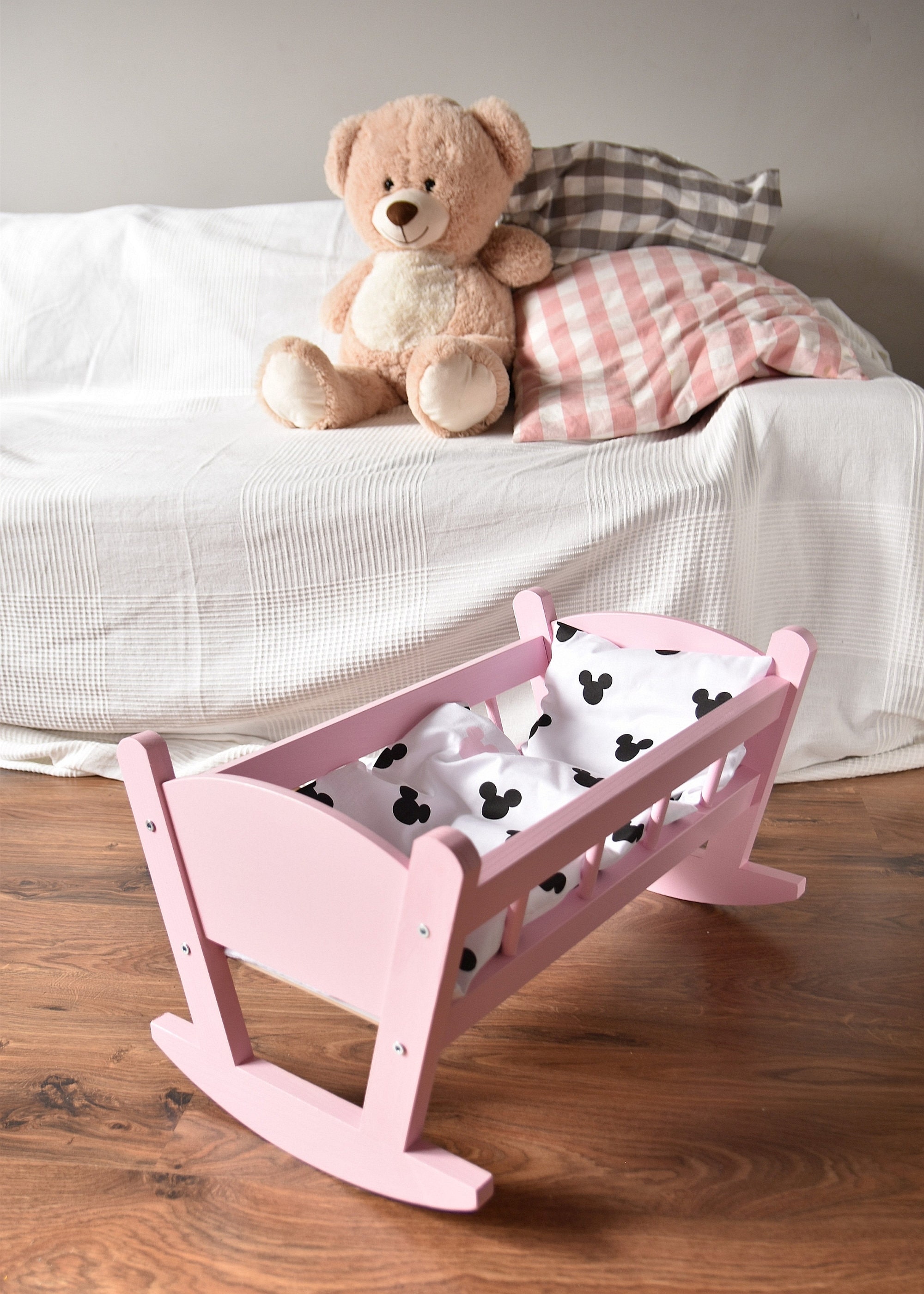 Baby Doll Cradle Custom Color Choice Wooden Toys Pretend | Etsy