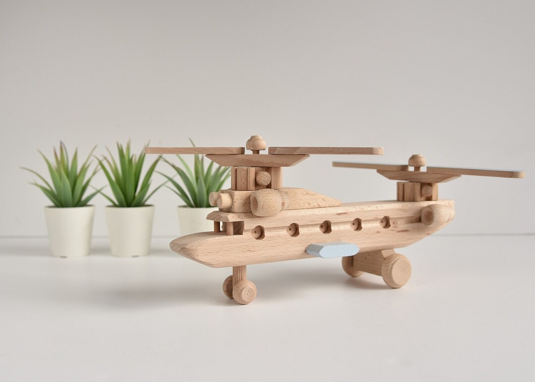Double Rotor Helicopter Wooden Vehicles Baby Shower Gift - Etsy