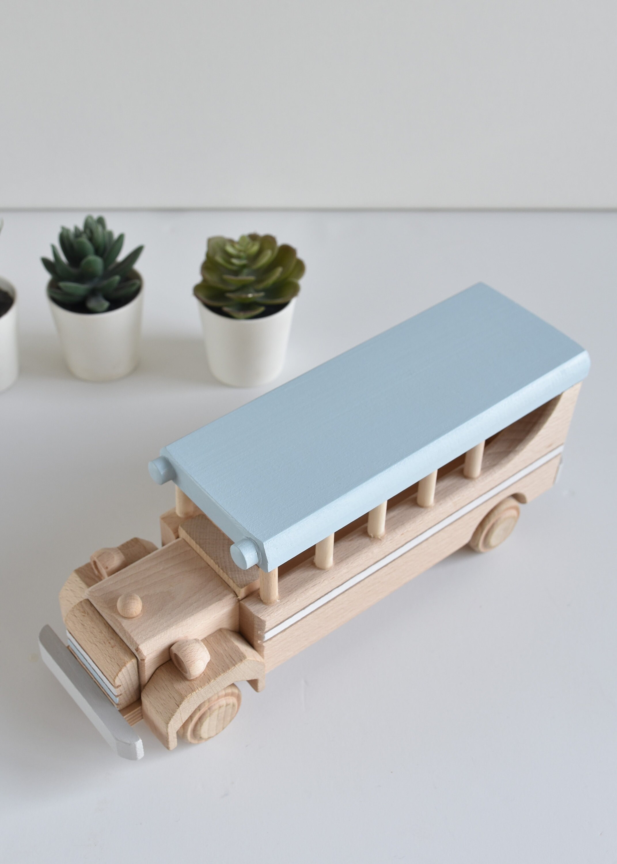 Wooden Schoolbus Model - Wooden Nursery Decor - Eco Friendly ...