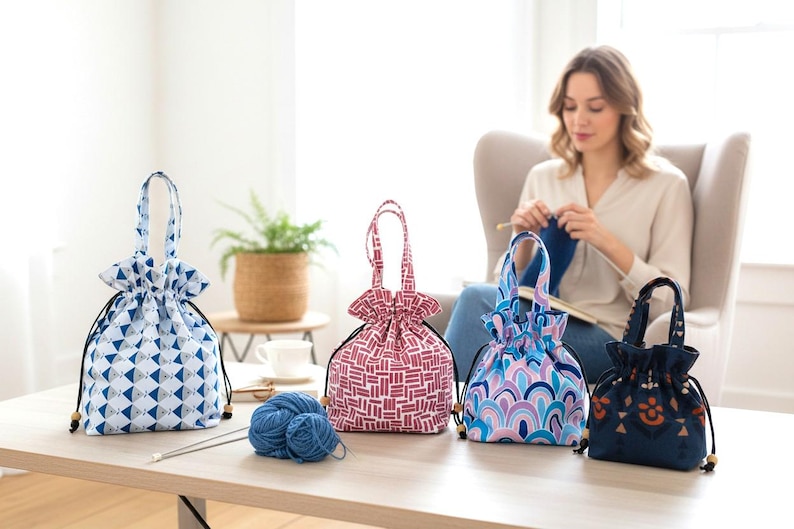 Drawstring Bucket Bag Sewing Pattern: Beginner-friendly, 4 Sizes PDF ...