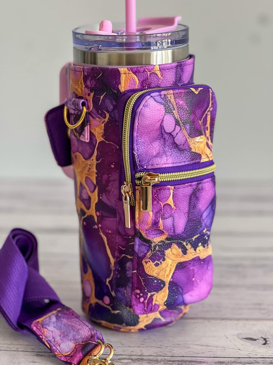 Beverage Sling Sewing Pattern: Stanley Cup Holder With Pocket (SVG ...