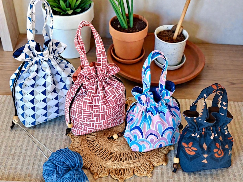 Drawstring Bucket Bag Sewing Pattern: Beginner-friendly, 4 Sizes PDF ...