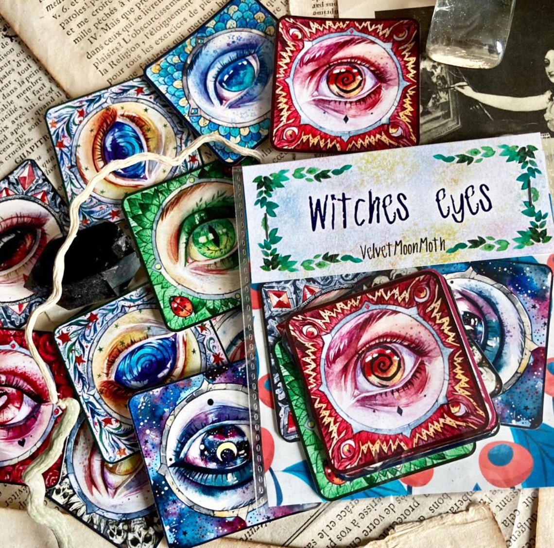 Witches eyes sticker pack Witch aesthetic sticker pack | Etsy