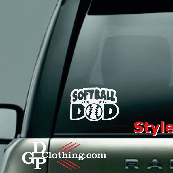 Softball Car Decal - Etsy