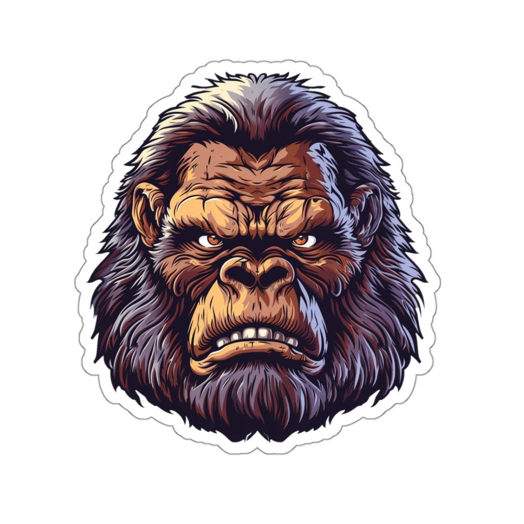 Angry Tan Fur Yeti Vinyl Sticker Bold Design for Laptops, Water Bottles ...
