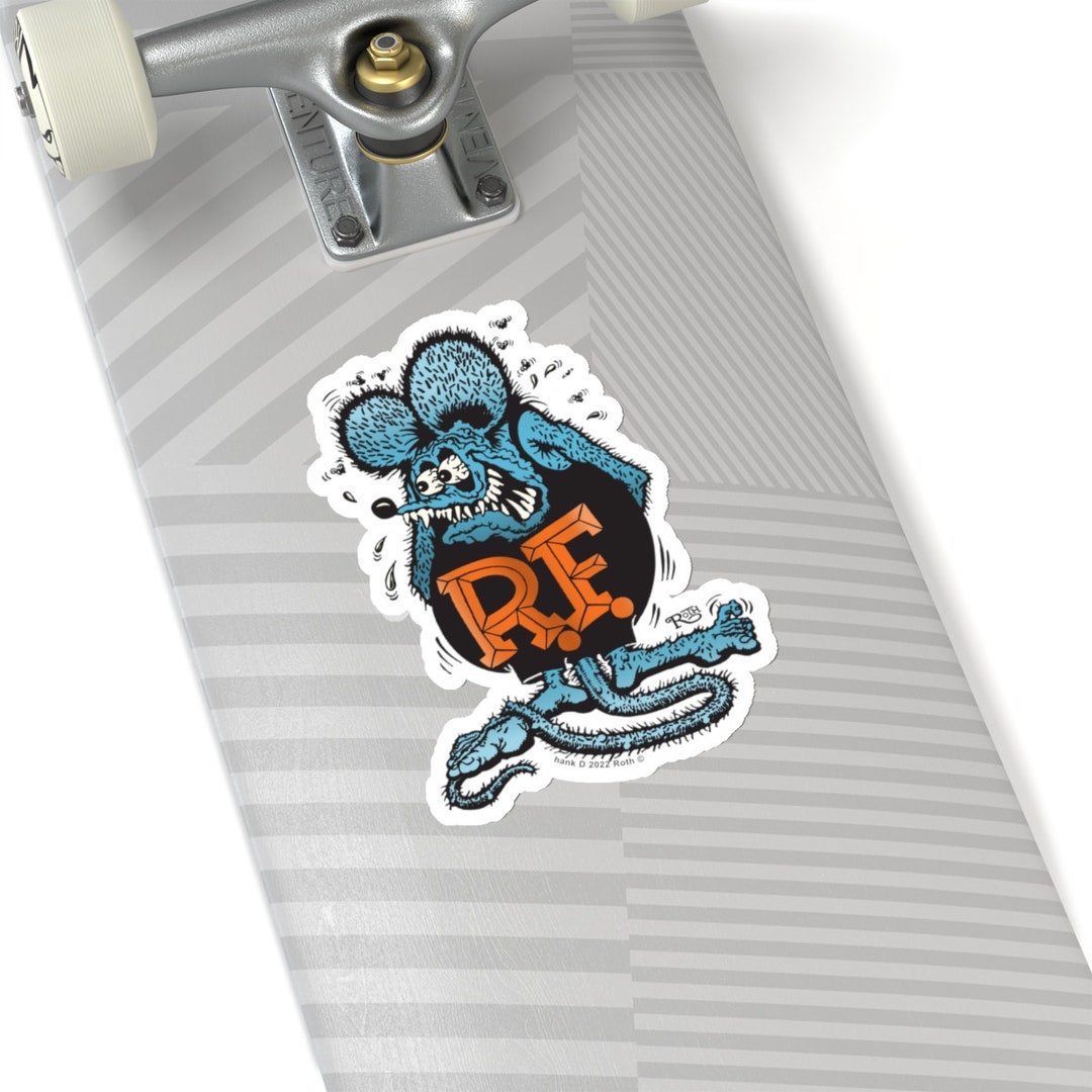 Ed Roth Inspired Blue Blaze Rat Fink Sticker: Electric Citrus Edition ...