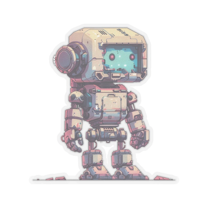 Junkyard Pixelated Robot Vinyl Sticker Unique Decal for Laptop ...