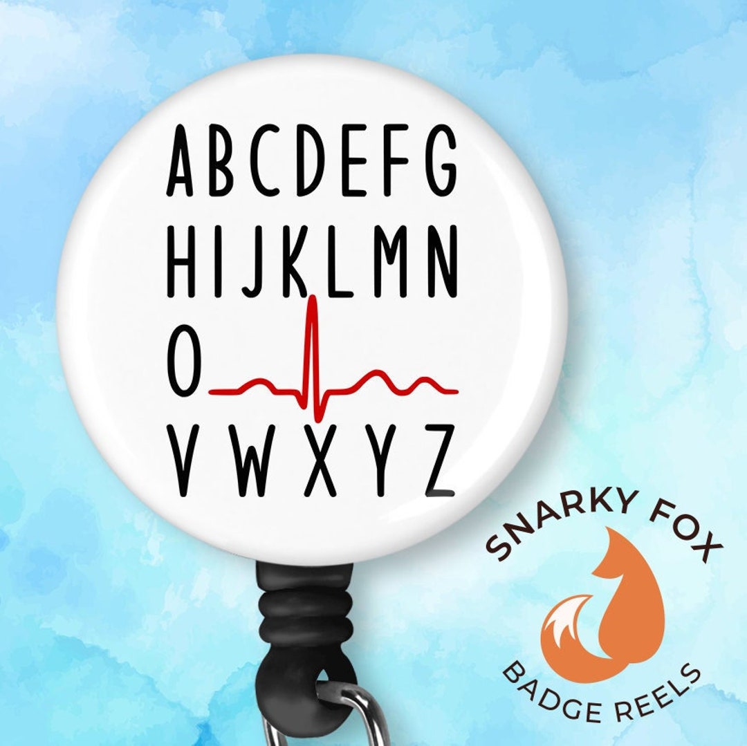 EKG Alphabet Retractable Badge Reel - Etsy