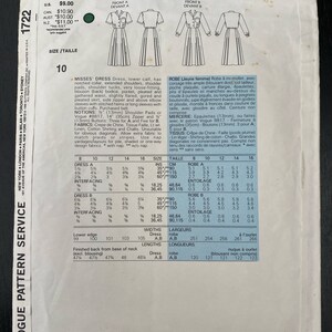 Vogue American Designer Ralph Lauren Sewing Pattern 1722 80s Shirtdress ...