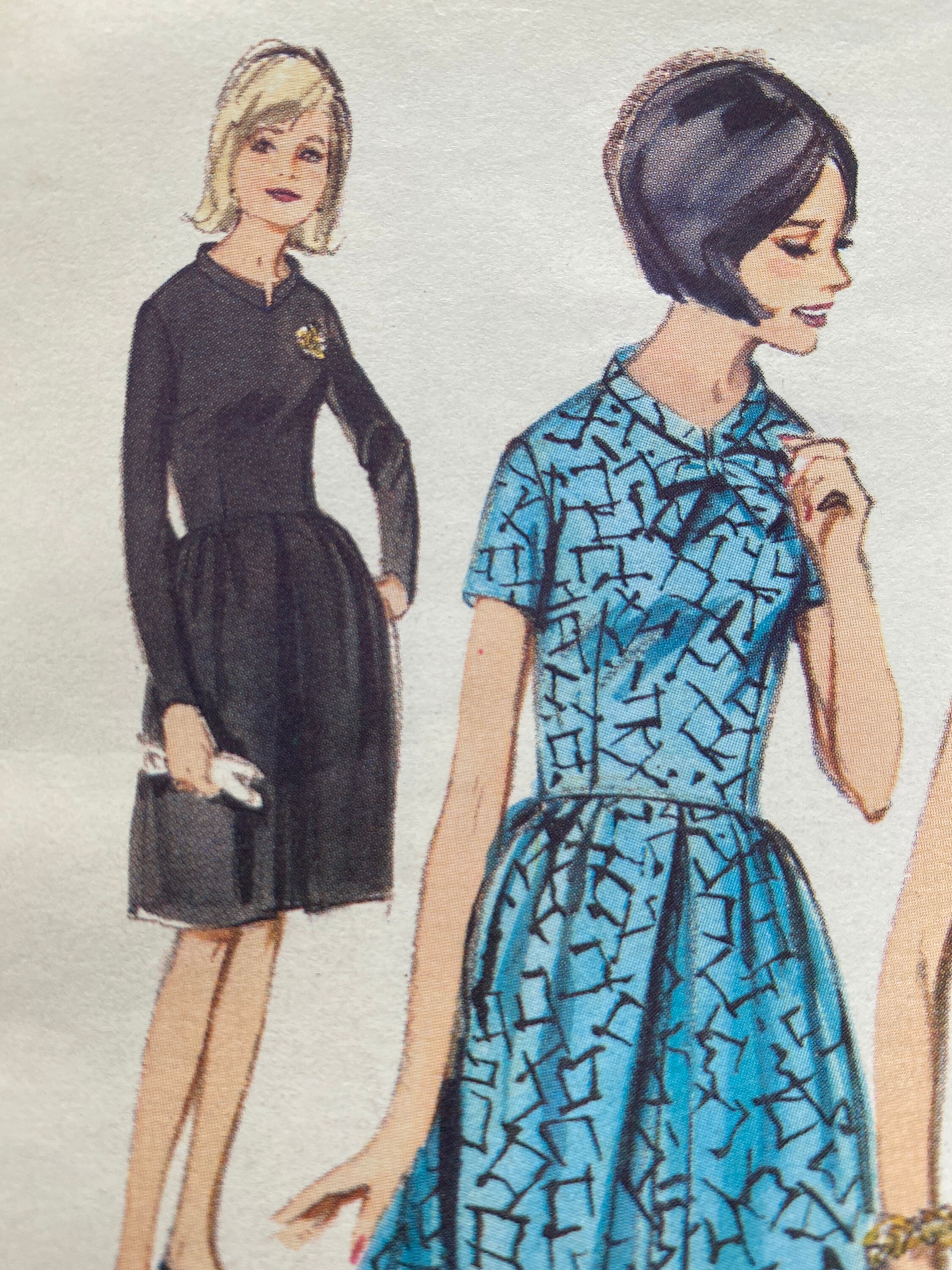 Vintage 60s Jackie Kennedy Style Fitted Dress Stand Collar. Pleat Front ...