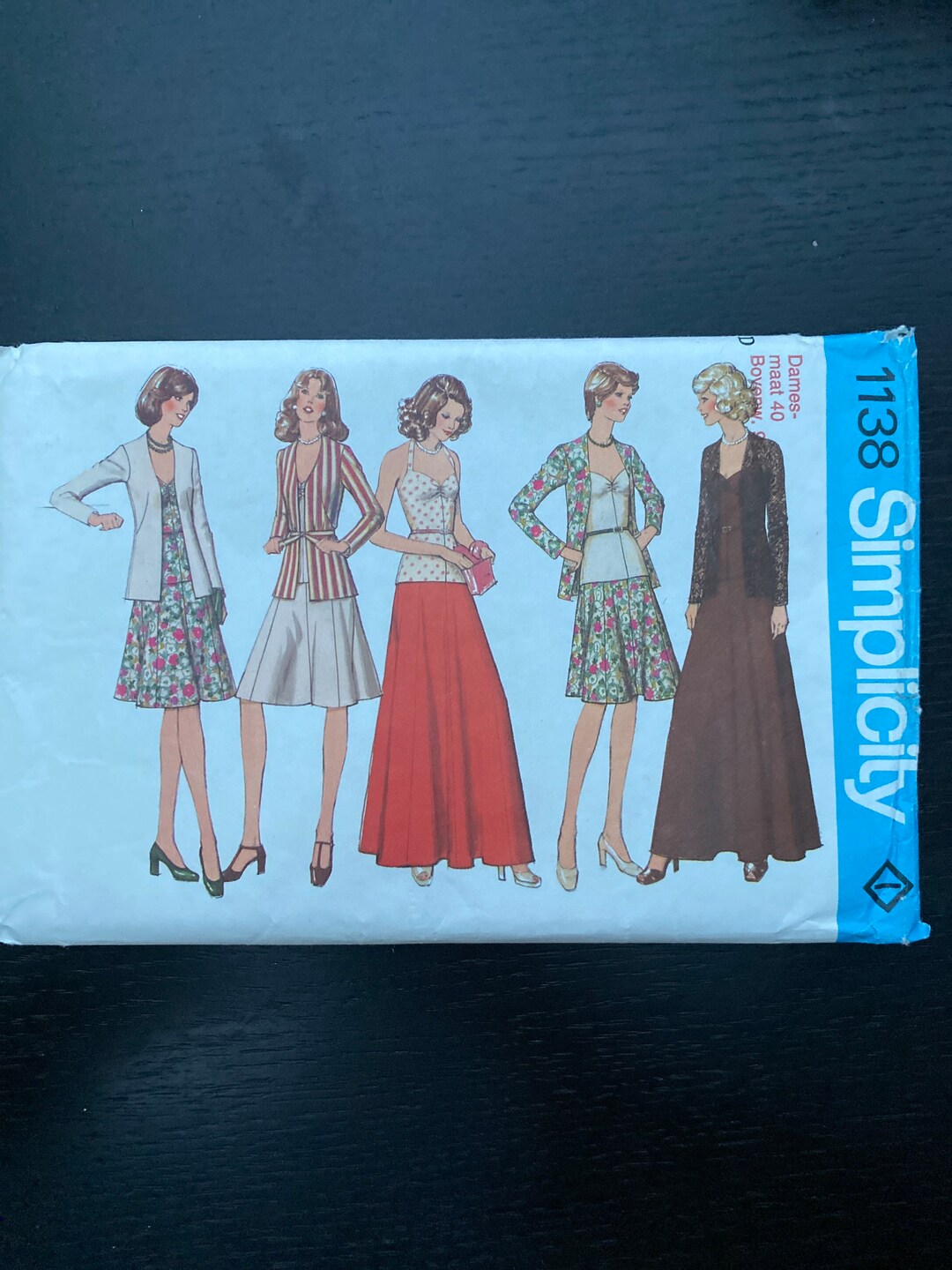 Vintage 1970s Simplicity Sewing Pattern 1138 Maxi Skirt Halter Neck Top ...